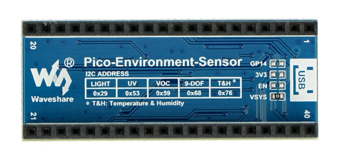 Senzor prostředí I2C - pro Raspberry Pi Pico - Waveshare 20232 Botland - obchod s robotikou